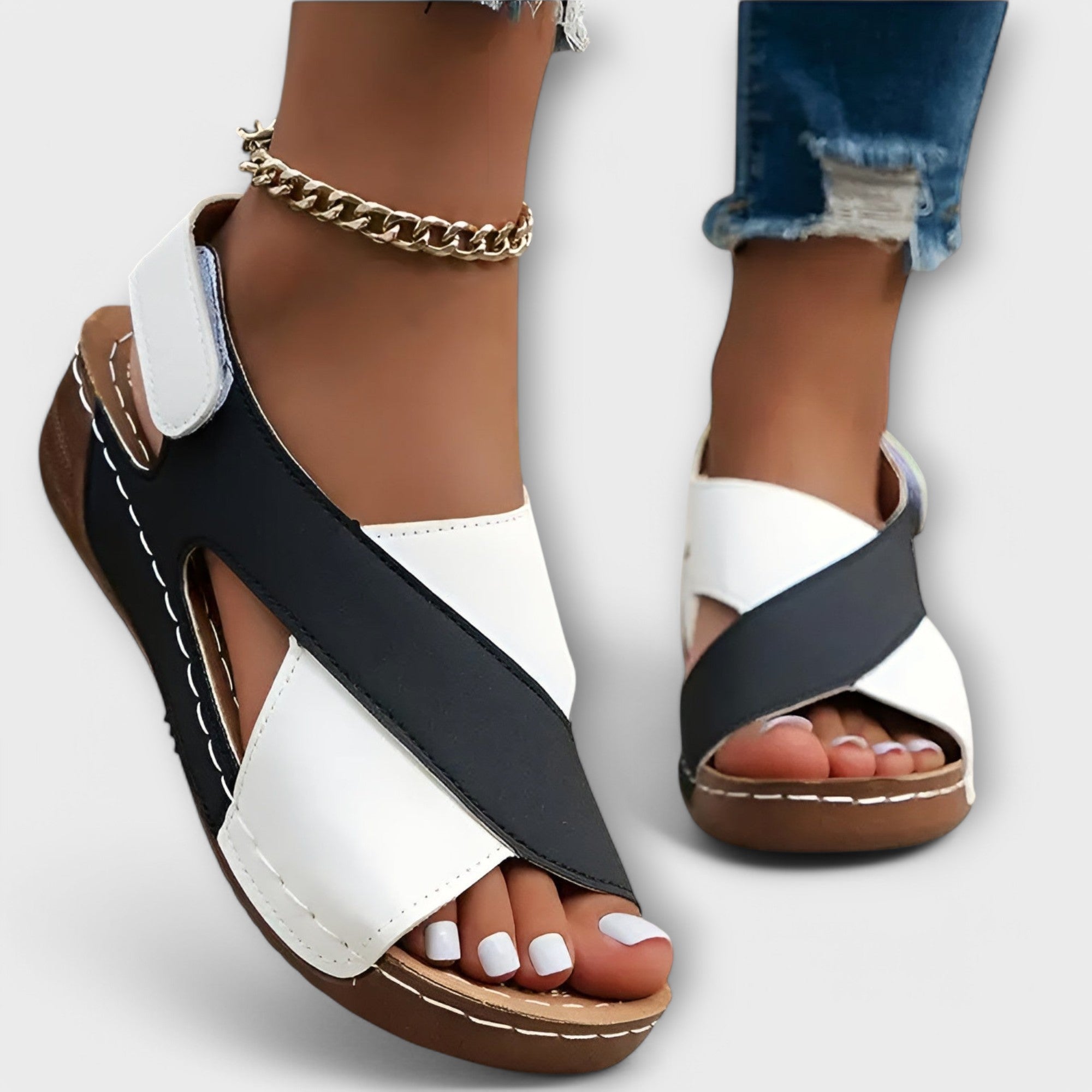 Mia™ Elegant Two-Tone Sandals – Smith & North